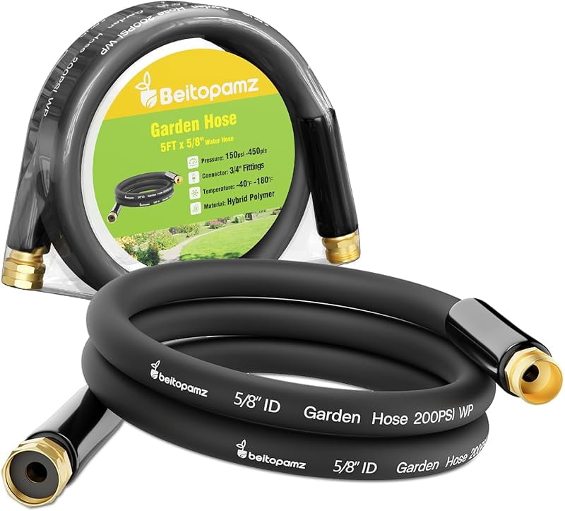 Garden Hose 50 ft x 5/8 in Heavy Duty Water Hose, Flexible No Kinks ...