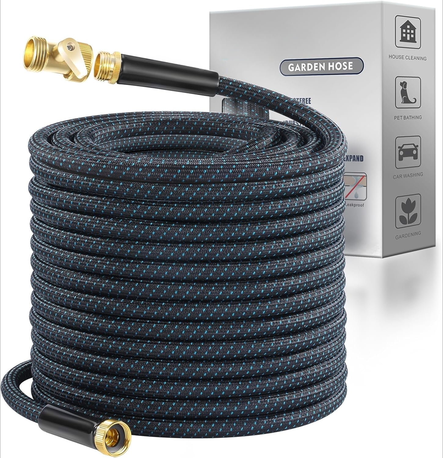 Garden Hose 50FT, Lightweight 3-Layer PVC Flexible Water Hose, No Kink ...