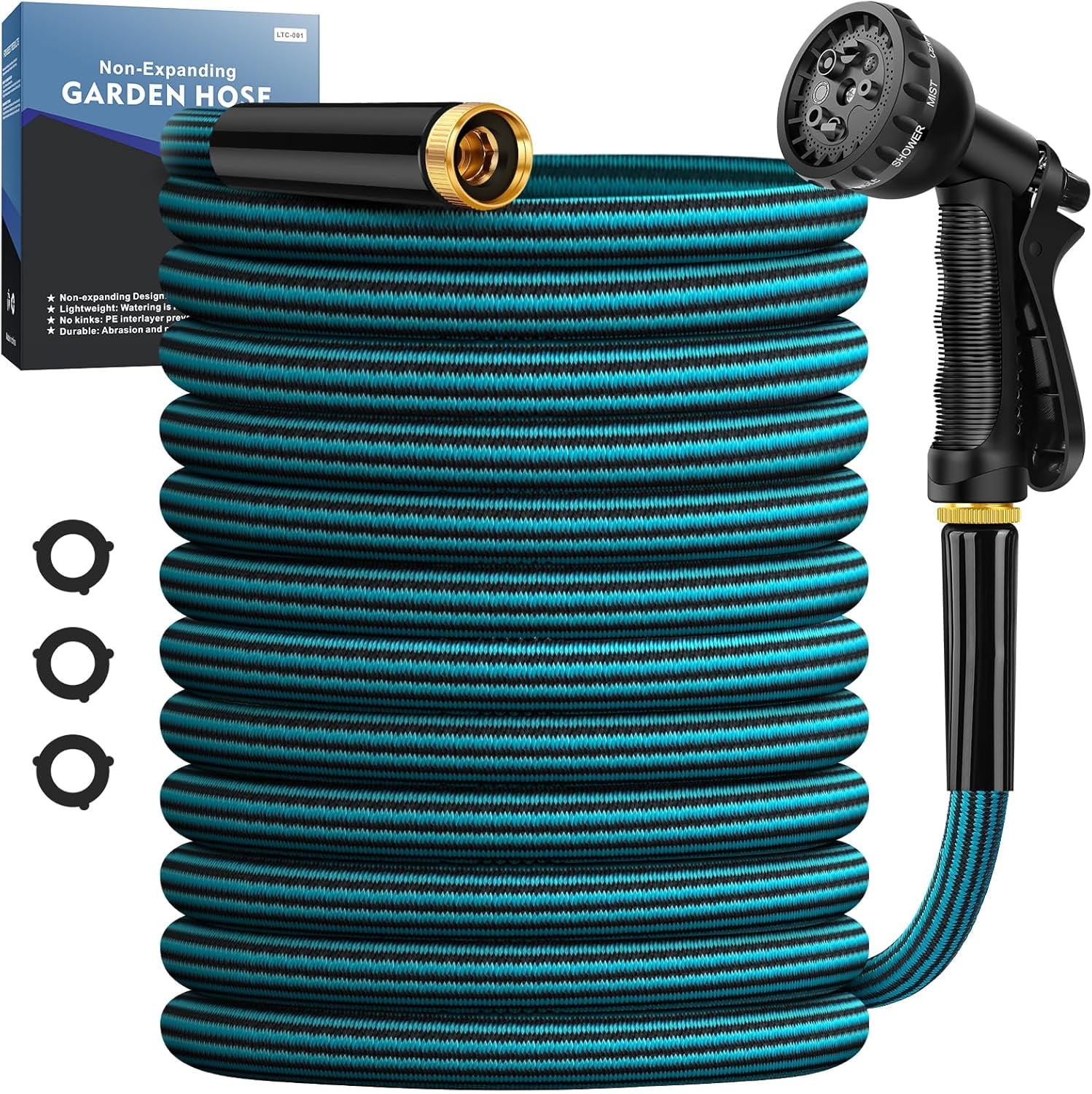 Garden Hose 50ft - Lightweight Non-Expanding, Kink-Free & Durable for ...