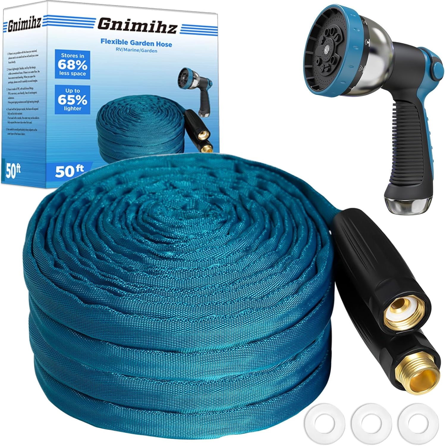 Garden Hose 50ft, Made of TPE(Not PVC), Ultra-Light & Flexible Water ...