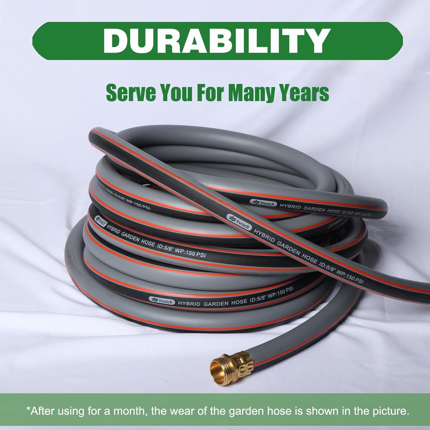 Garden Hose 75 ft 5/8,Rubber Water Hose Heavy Duty, Hybrid Durable Flexible Hose,No Kink Hose ...