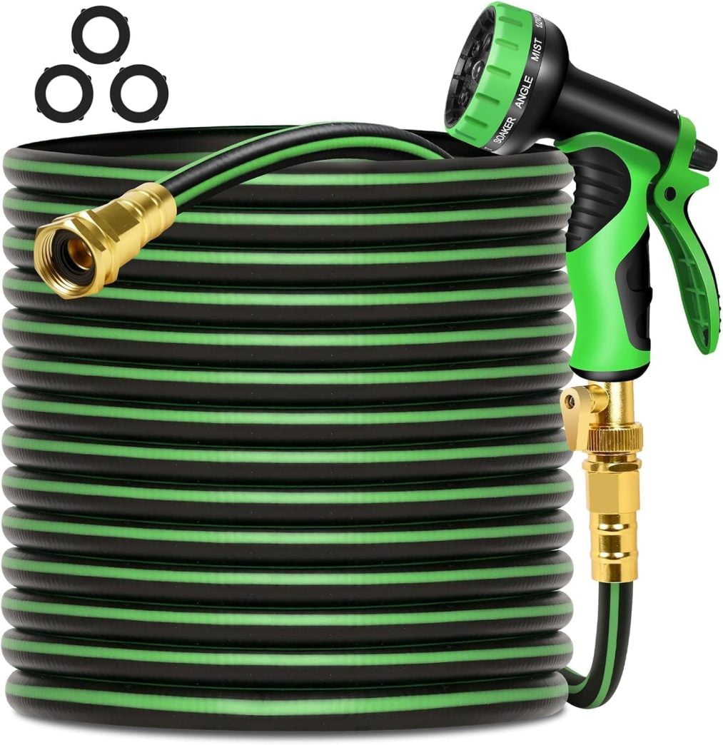 Garden Hose 75 ft Water Hose Flexible Durable 5 Layers TPV No Kink ...