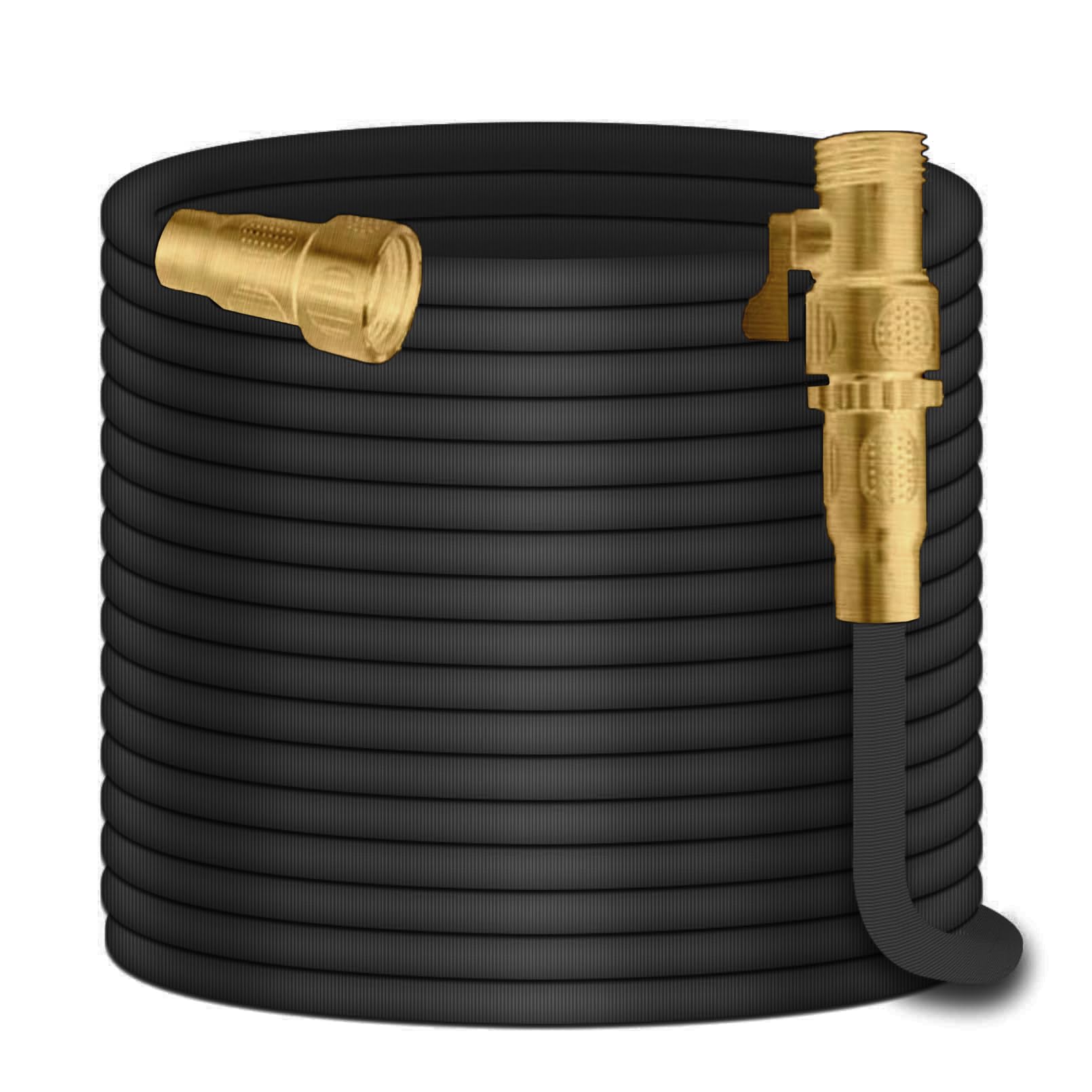 Garden Hose 75ft, Flexible Hose with Spray Nozzle, Solid Fittings ...
