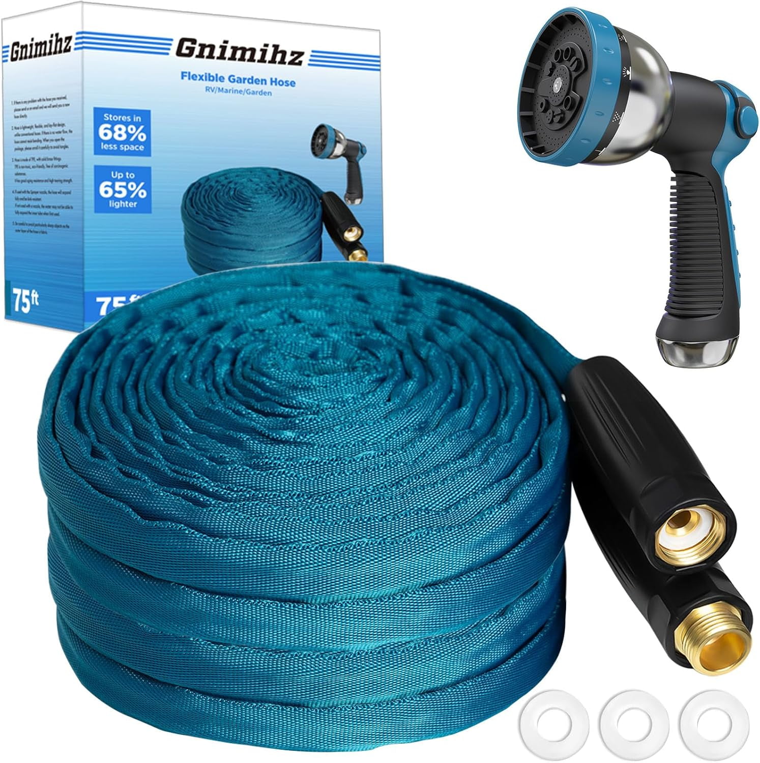 Garden Hose 75ft, Made of TPE(Not PVC), Ultra-Light & Flexible Water ...