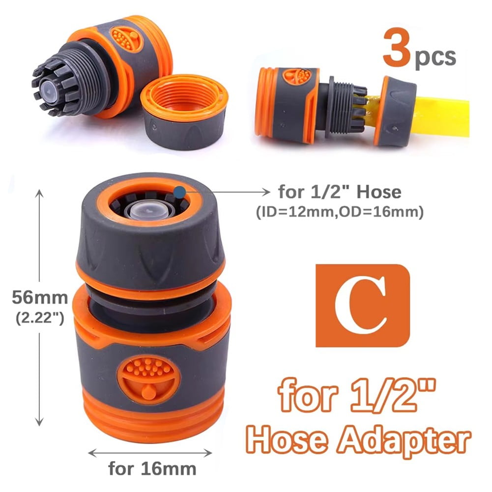 Garden Hose Adapter 16mm Quick Connector with Stop Joint Irrigation ...