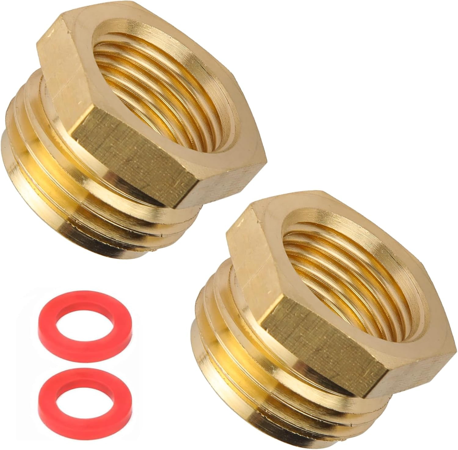 Garden Hose Adapter,3/4" GHT Male to 1/2" NPT Female Connector, Brass ...