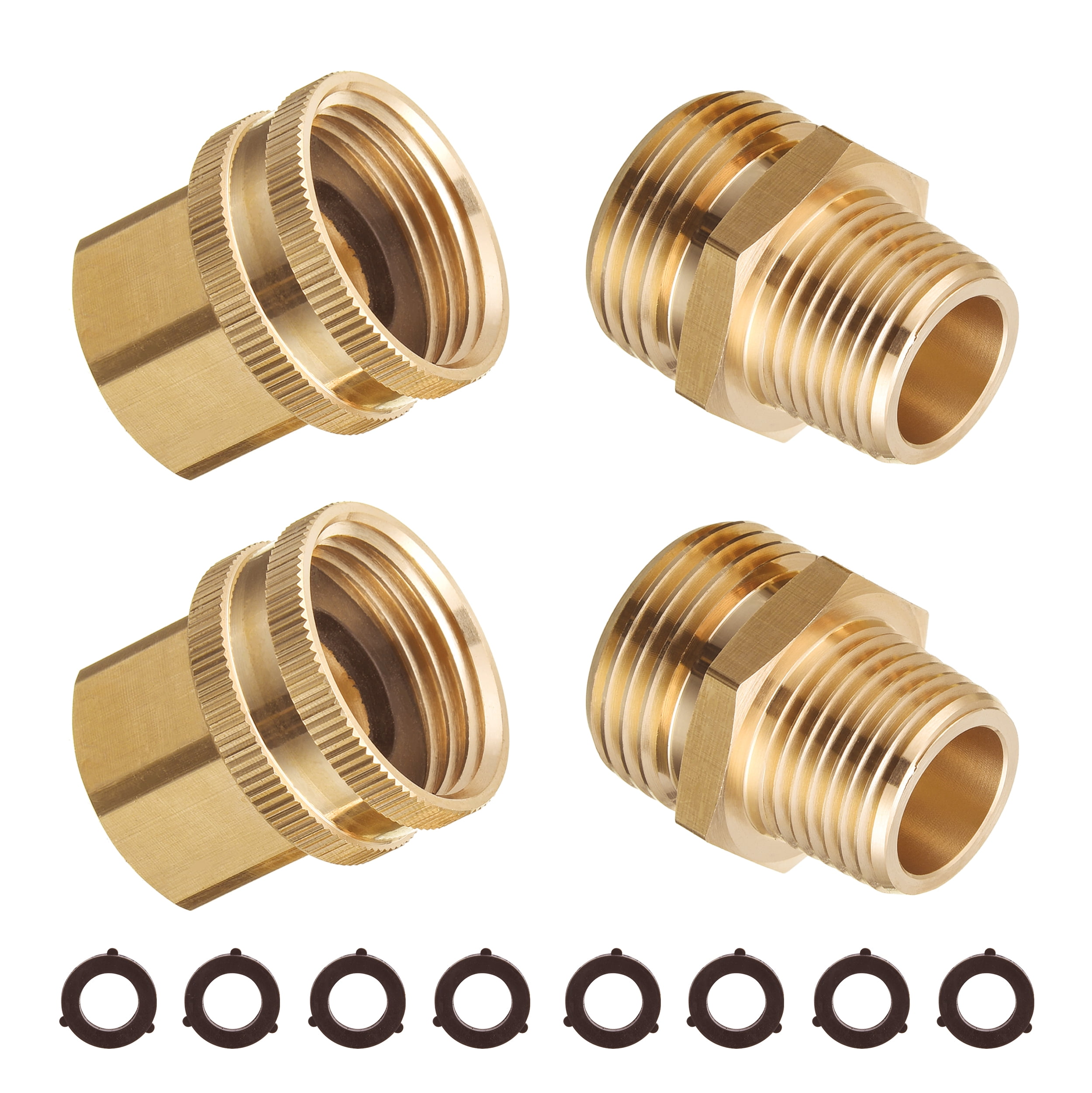 Garden Hose Adapter, 3/4 Inch GHT to 1/2 Inch NPT, Brass Quick Connect ...