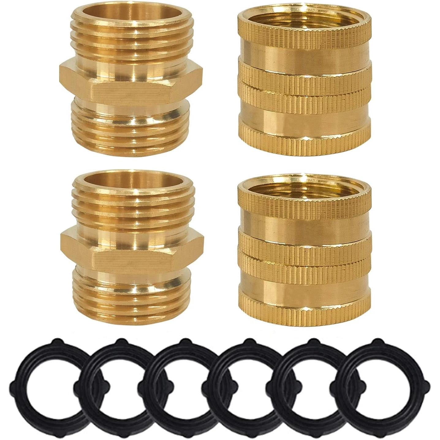 Garden Hose Adapter, 3/4 Inch Solid Brass Hose Connectors Adapters Male ...