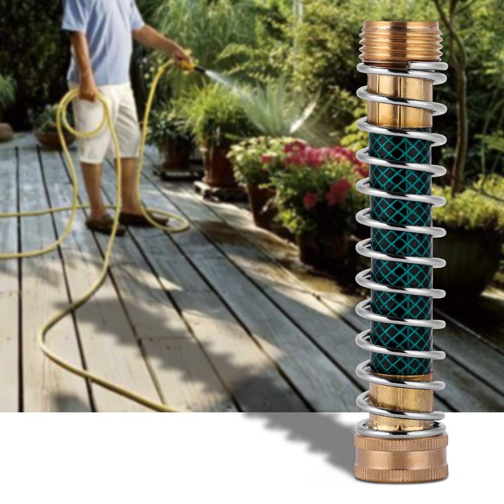 Garden Hose Coiled Spring Protector with Solid Brass Faucet Hoses ...