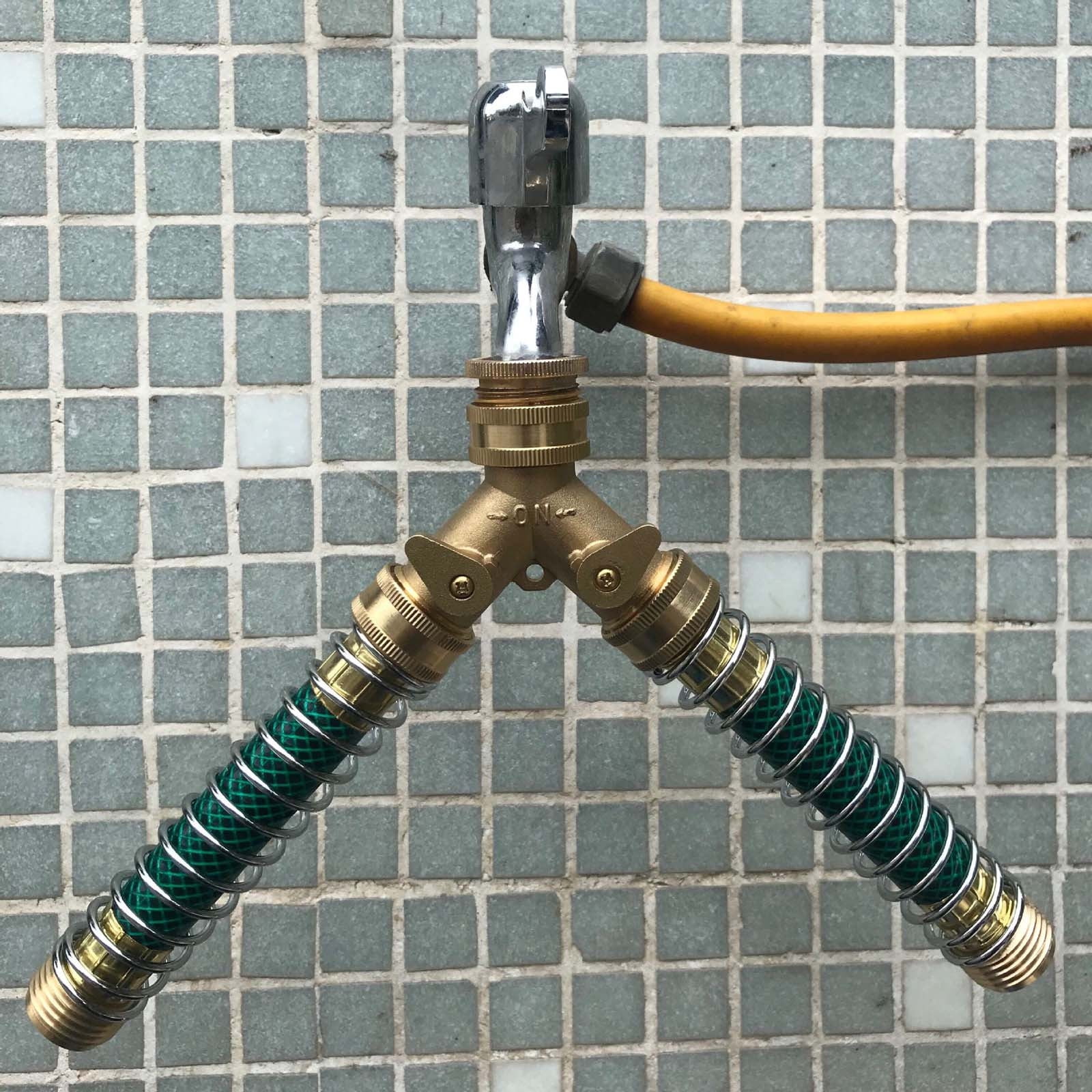 Garden Hose Coiled Spring Protector With Solid Brass Faucet Hoses 1 ...
