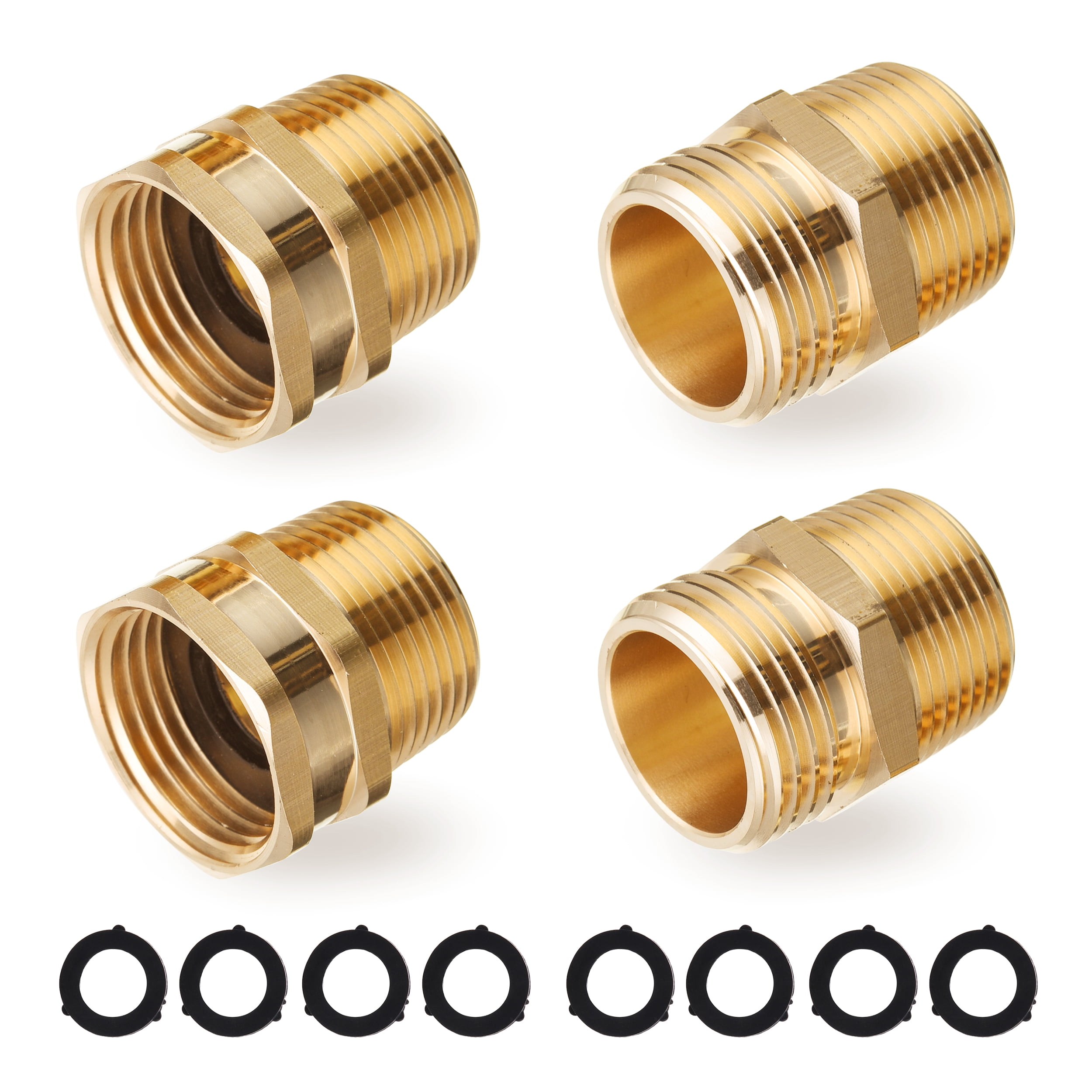 Garden Hose Connector, 3/4'' GHT Female and Male to 3/4'' NPT Male ...