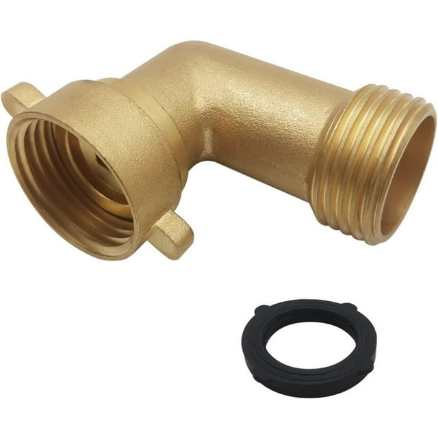 Garden Hose Connector, 90 Degree Elbow Adapter Hose Quick Connect Fittings 3/4 Inch, Solid Brass ...