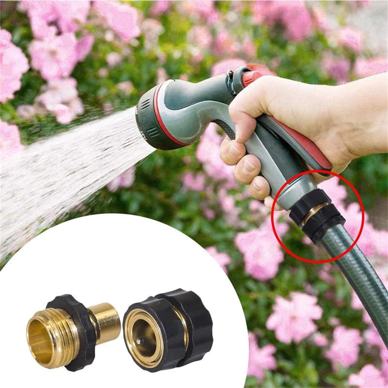 Garden Hose Connector Set 3/4 Inch Aluminum Male Female Fittings | No-Leak Precision Coupler Kit ...