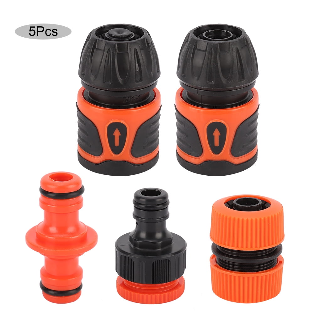 Garden Hose Connectors 5,Piece Set, Quick Easy Water Pipe Adapters, ABS ...