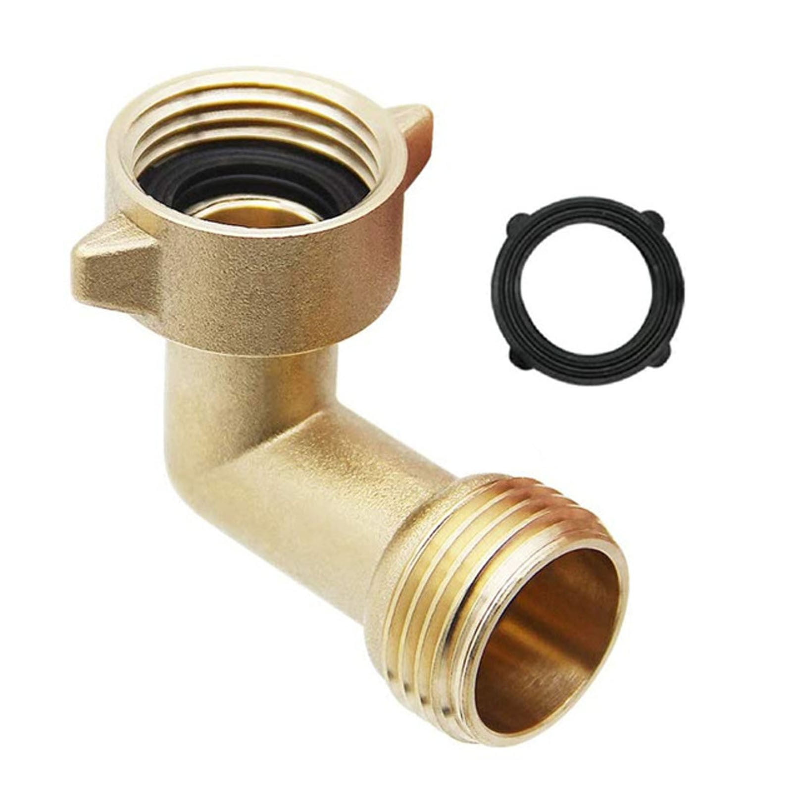 Garden Hose Elbow Adapter Solid Brass RV Water Inlet Connector 90 Shut ...