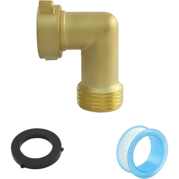 Garden Hose Elbow Connector, 90 Degree Brass Pipe Fittings, 3/4 Inch ...