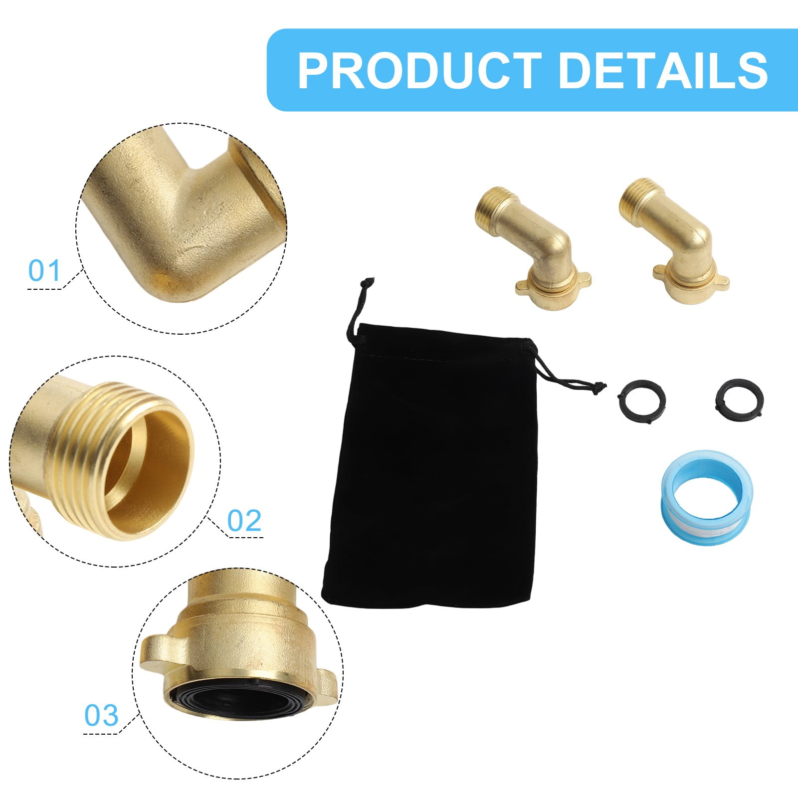 Garden Hose Elbow Fitting 90 Degree Brass Fitting Hose Elbow for RV ...