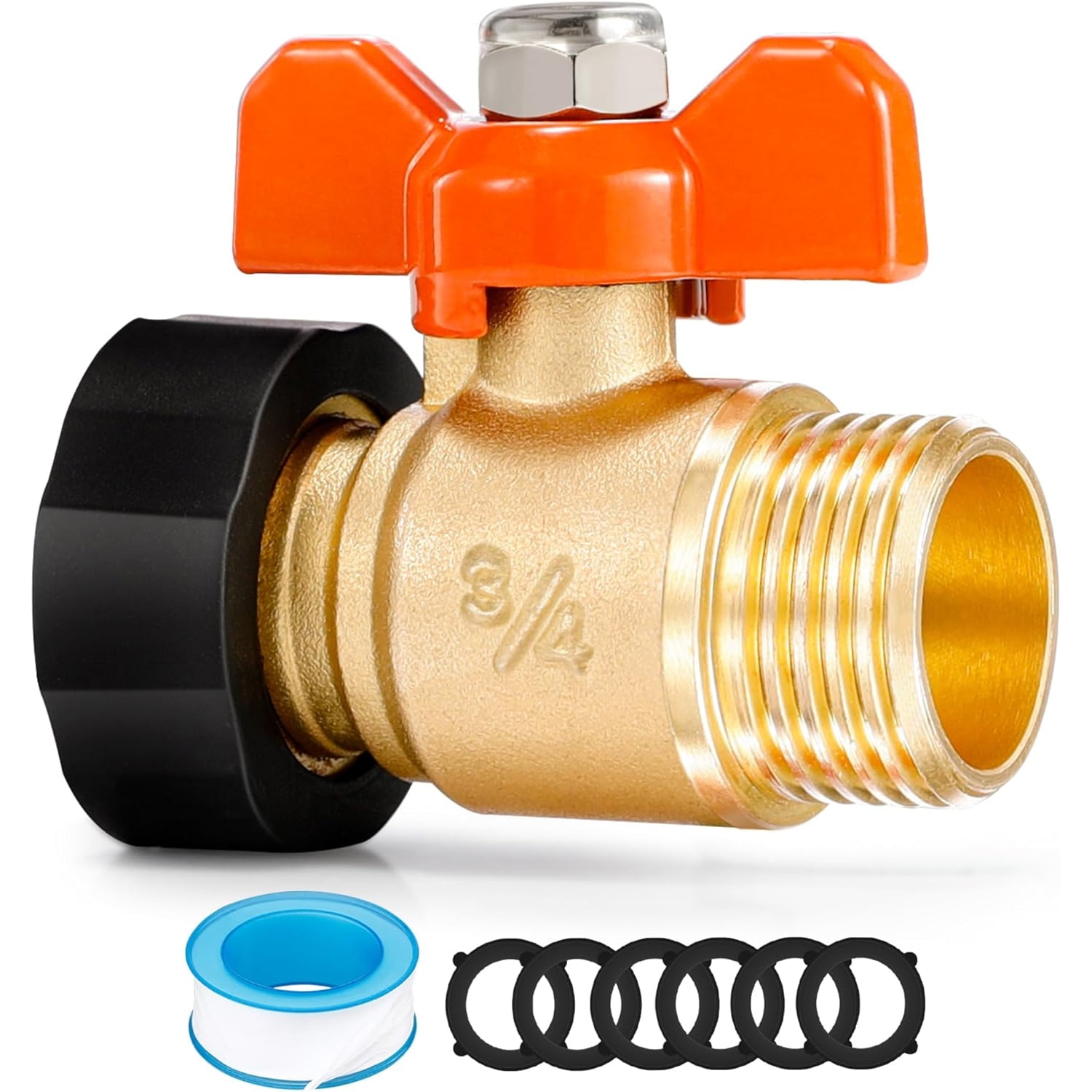 Garden Hose End Adapter with Flow Control, Durable Brass Valve for ...