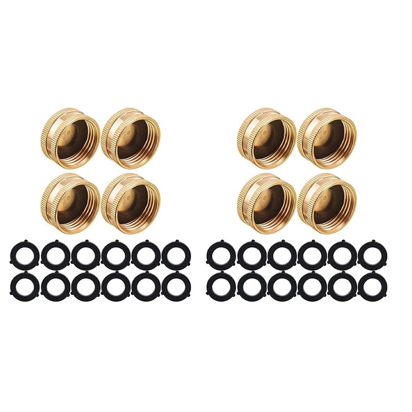 Garden Hose Female End Cap, Brass Spigot Cap with Extra 24 Washers, 3/4 ...