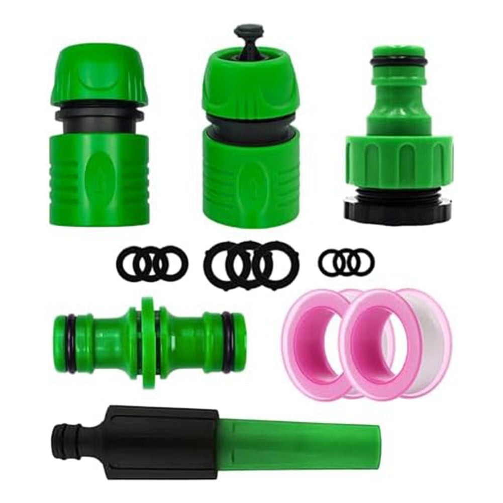 Garden Hose Fitting Set with Quick Connector Waterstop 2in1 Tap ...