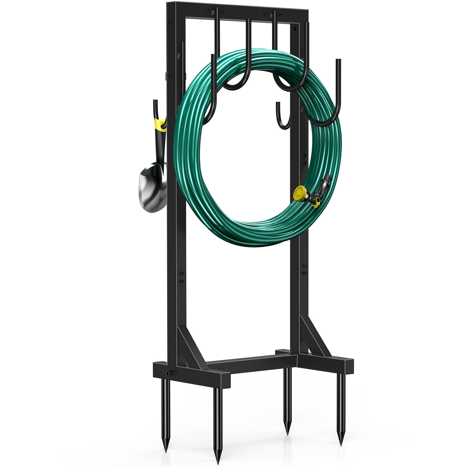 Garden Hose Holder, Freestanding Water Hose Holder Hanger with 6 Hooks ...