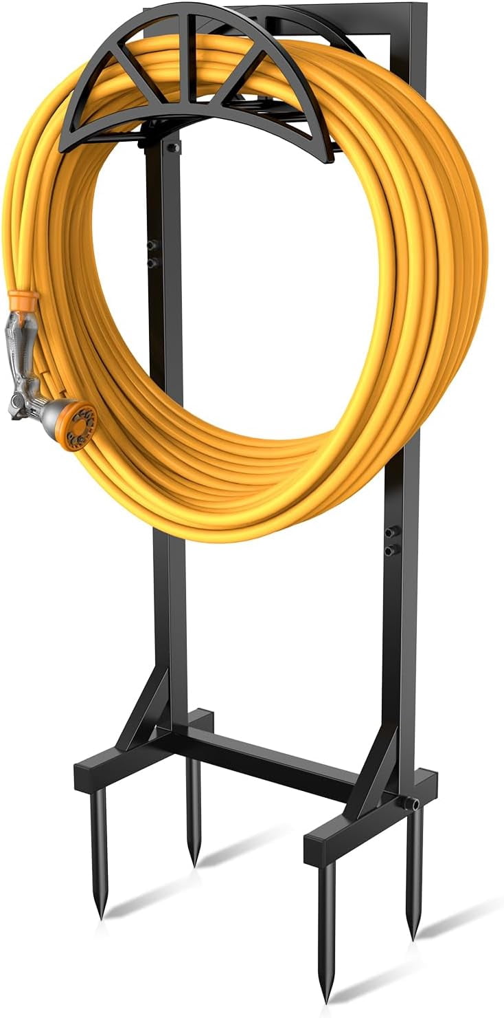 Garden Hose Holder Freestanding, Water Hose Holders for Outside with 4 ...