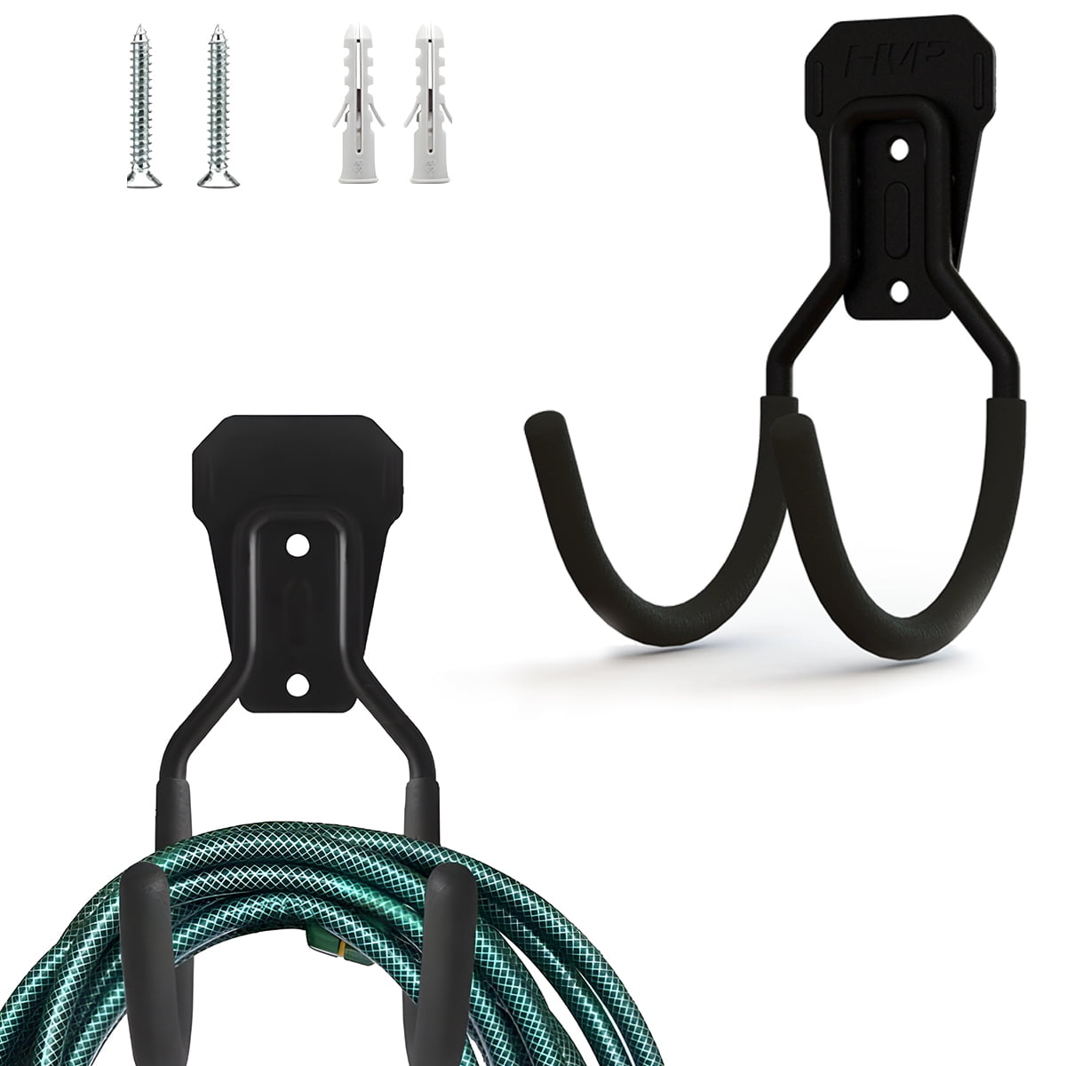 Garden Hose Holder Heavy Duty Wall Mount Storage Hook Black Outside ...