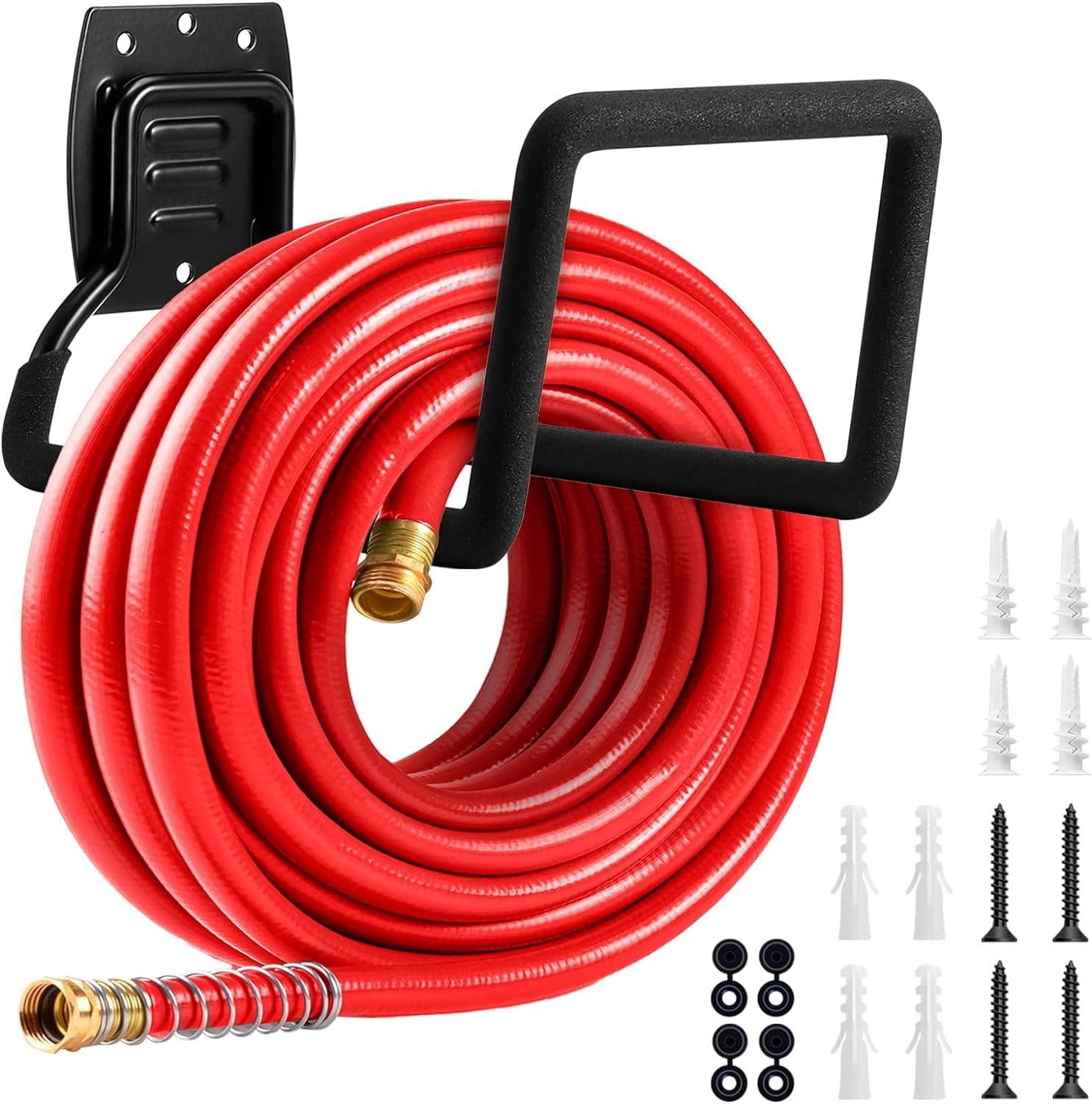 Garden Hose Holder, Metal Wall Mounted Water Hose Reel for Outside ...