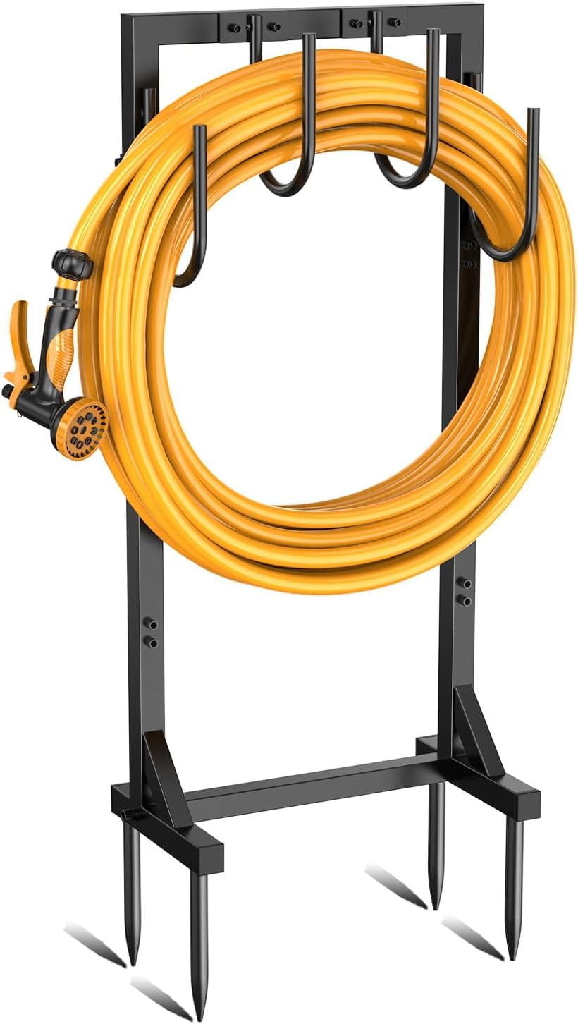 Garden Hose Holder Reel, Upgraded Metal Hose Reels Holds 150ft Hose ...
