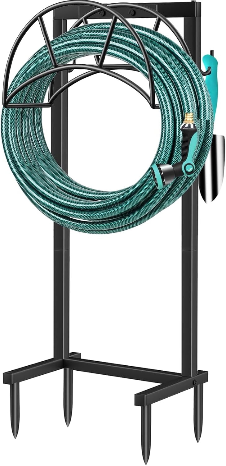 Garden Hose Holder Spikes Garden Hose Reel Hose Stand Upgraded Water ...