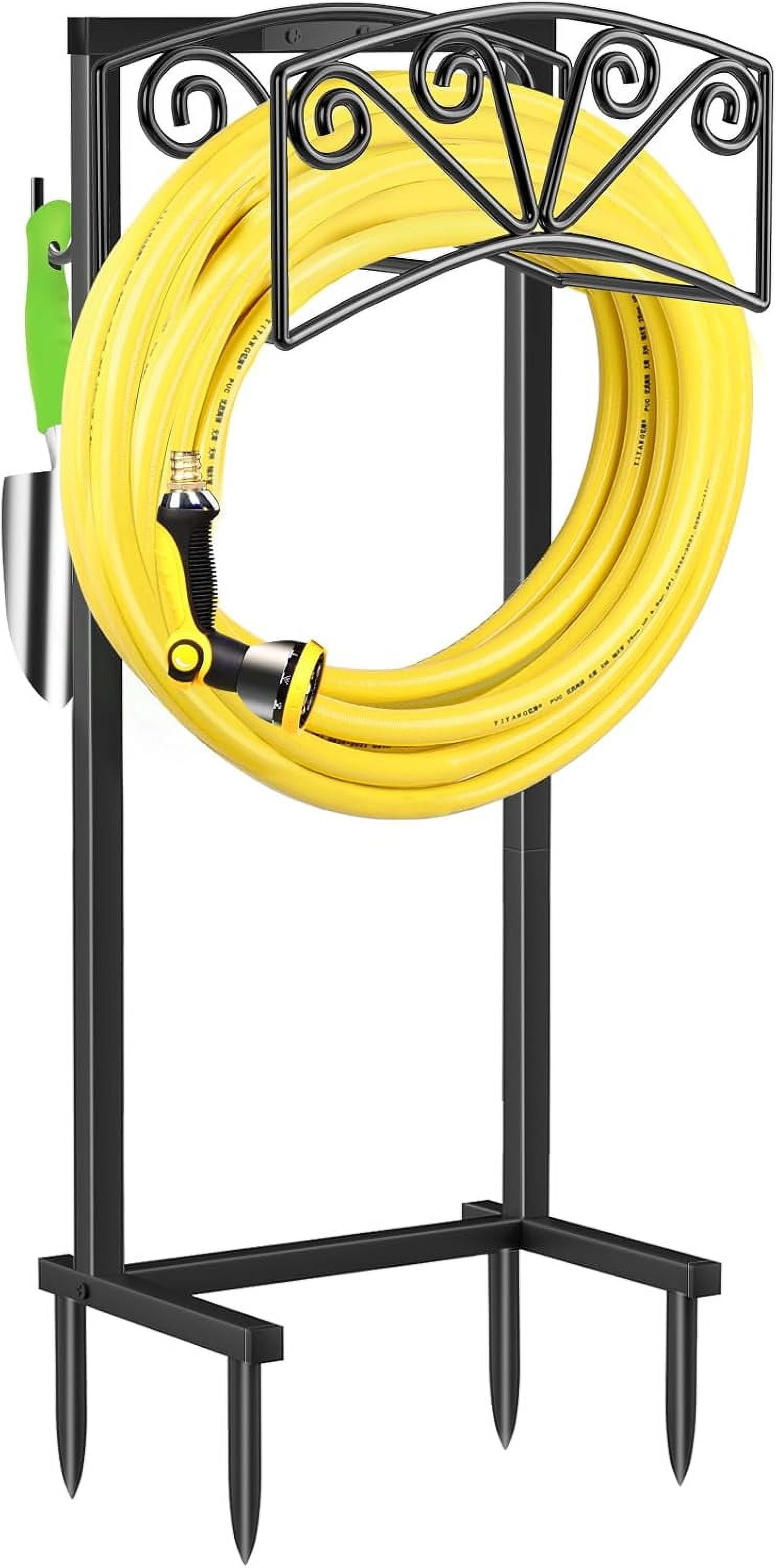 Garden Hose Holder Upgraded 4 Spikes Water Hose Holder with 2 Tool ...