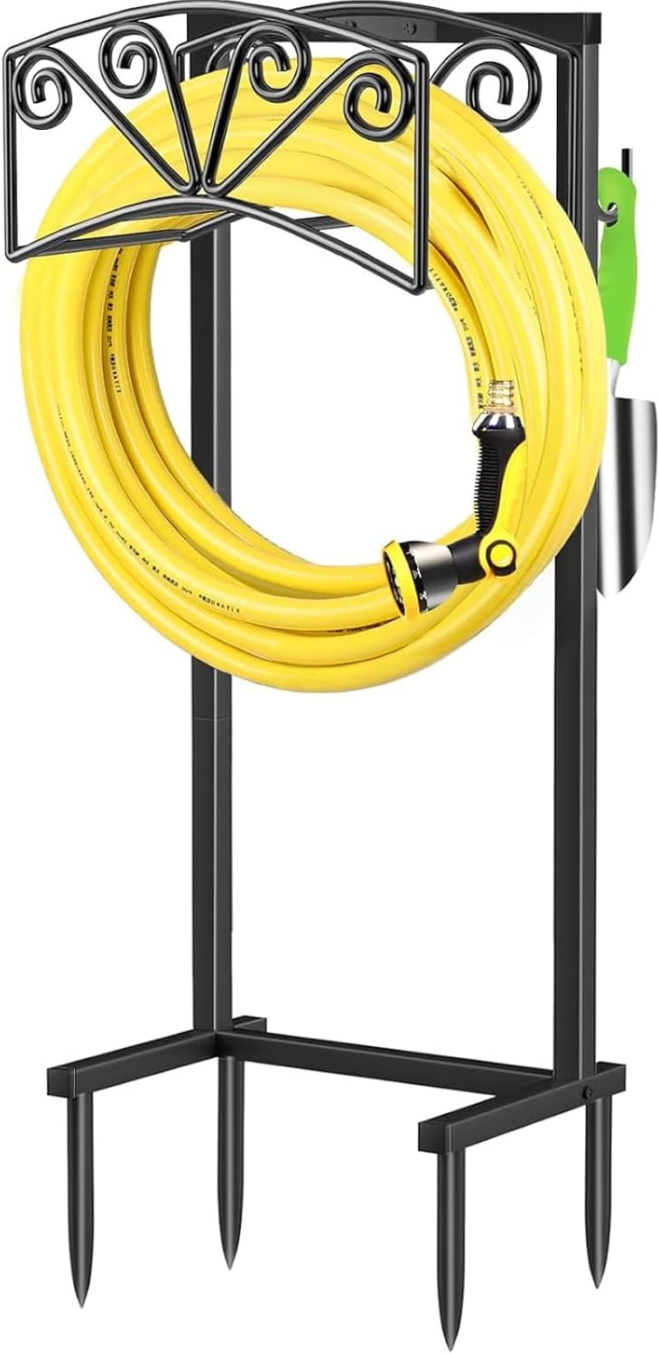 Garden Hose Holder Upgraded Heavy Duty Metal Water Hose Holder Holds ...
