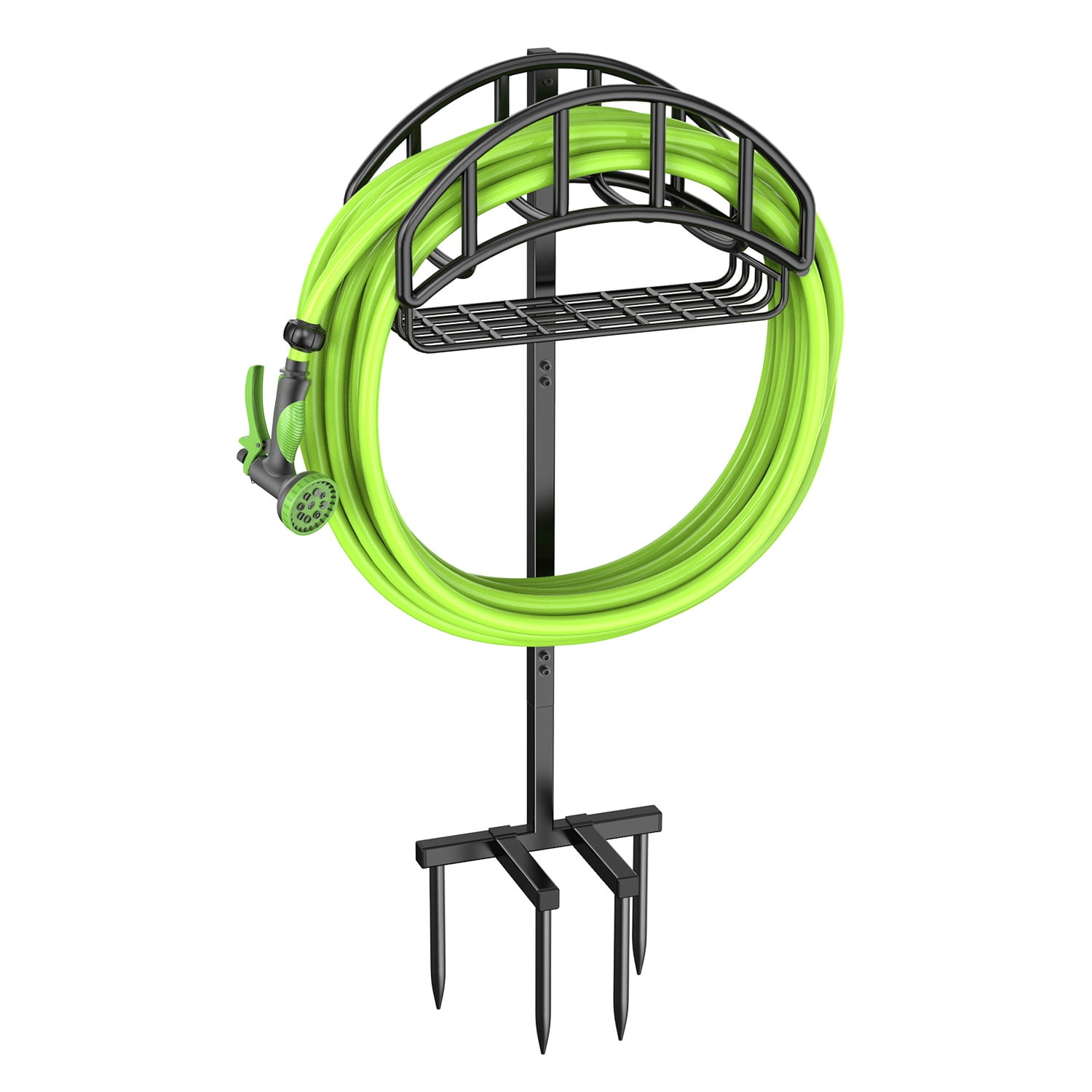 Garden Hose Holder, Water Hose Holder with 4 Spikes, Freestanding Hose ...
