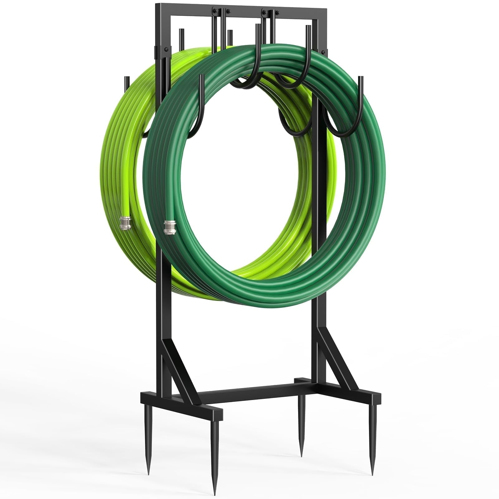 G TALECO GEAR Freestanding Garden Hose Holder, 8 Hooks, 4 Reinforcing ...