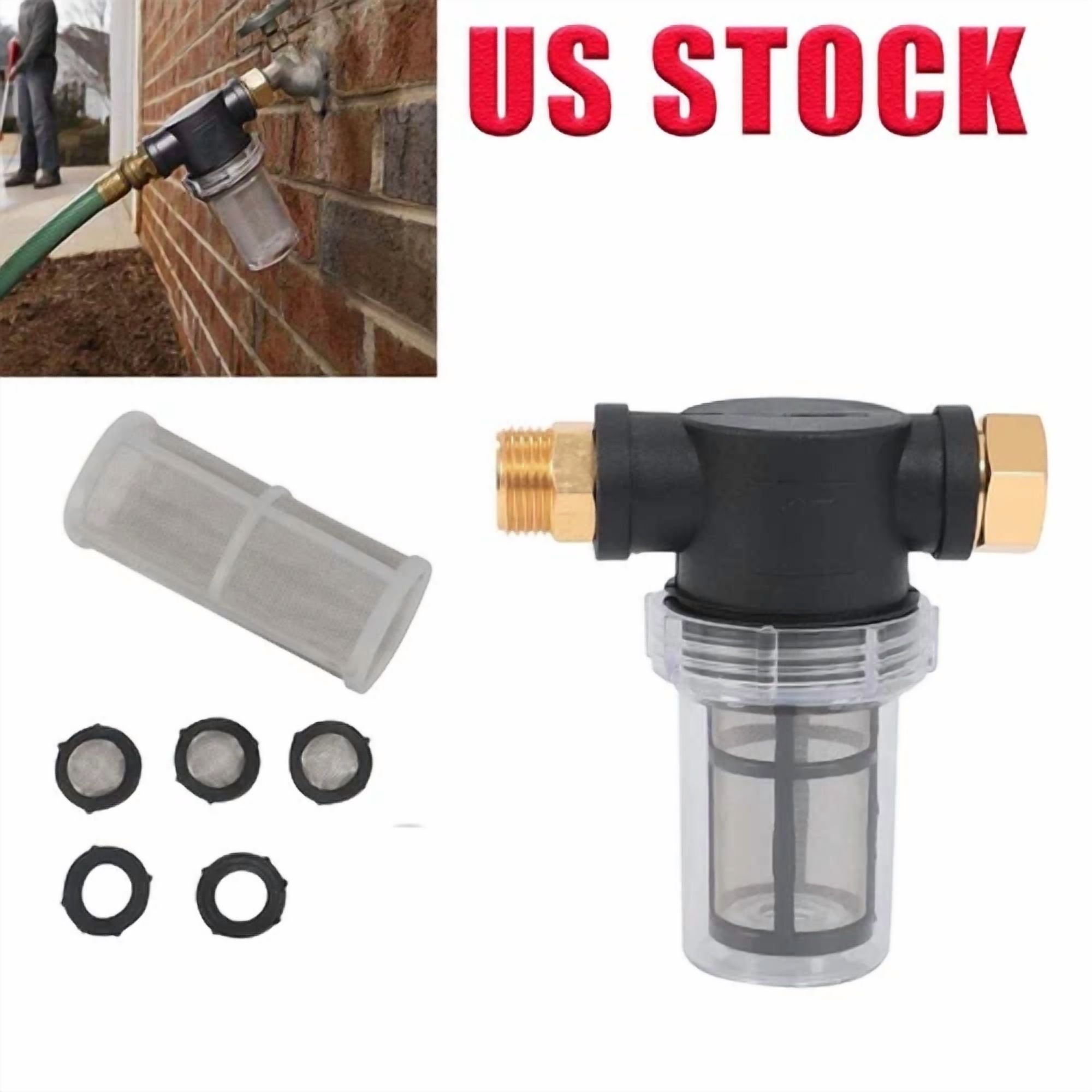 Garden Hose Inlet Filter Inline Water Pressure Washer Sediment Machine ...