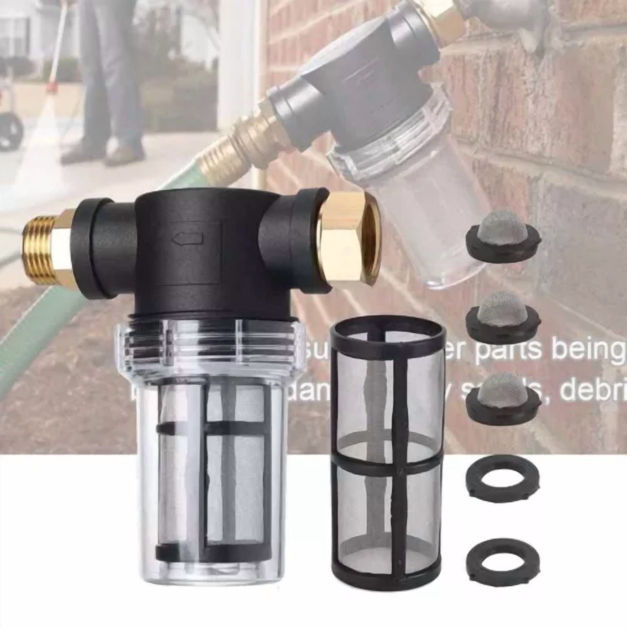 Garden Hose Inlet Filter Inline Water Pressure Washer Washing Machine ...