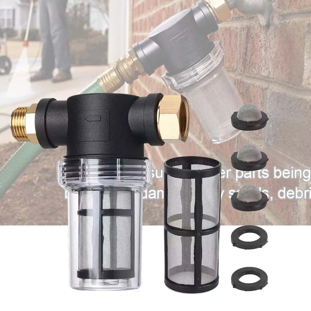 Garden Hose Inlet Filter Inline Water Pressure Washer Washing Sediment ...
