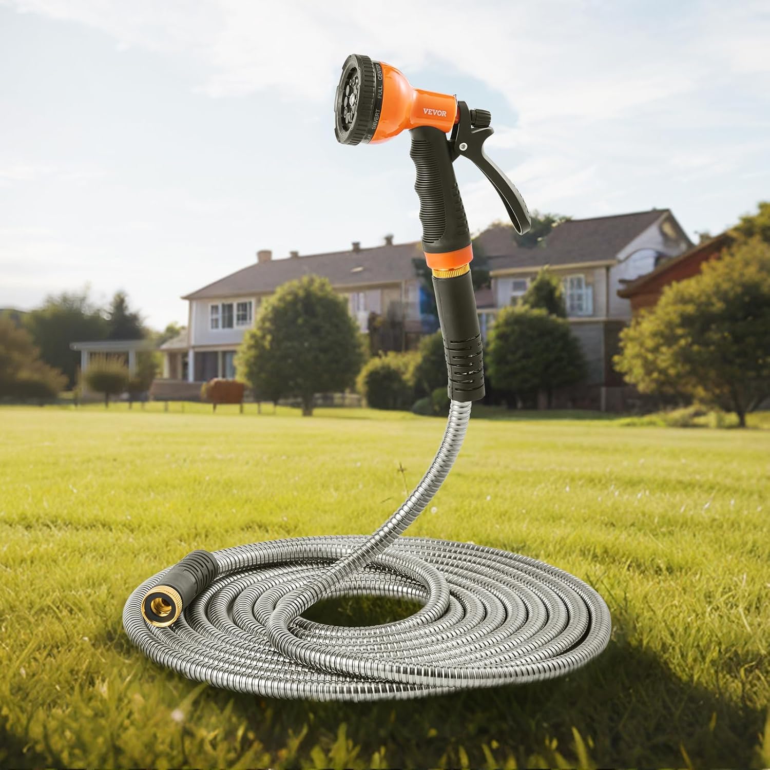 Garden Hose Metal 150 ft, Rust Proof Stainless Steel Water Hose, Heavy ...