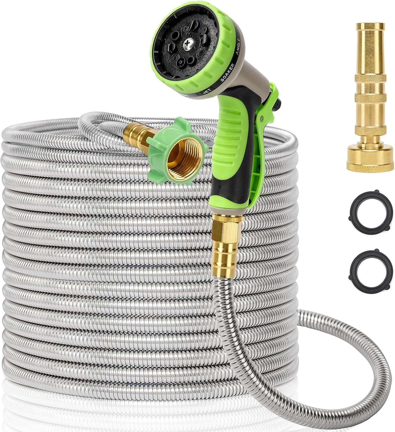 Garden Hose Metal 25ft, Stainless Steel Hose, Water Hose with 10 ...