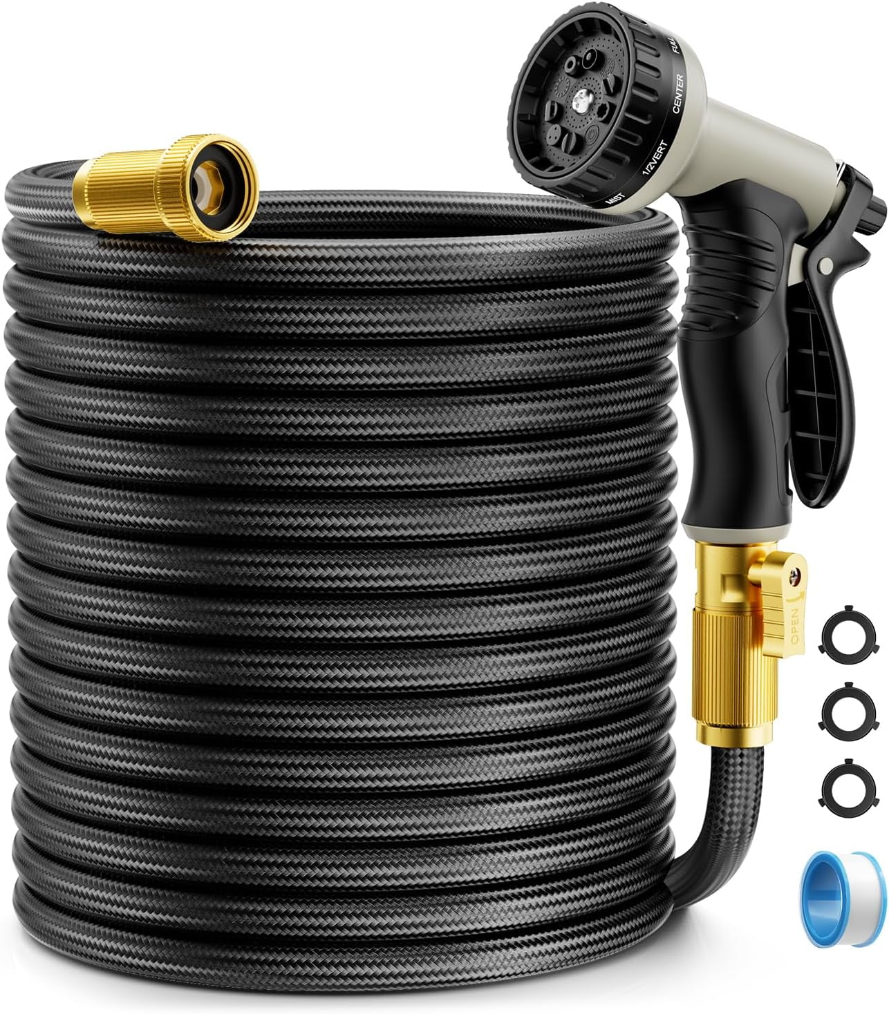 Garden Hose Non-Expandable 100ft, Outdoor and Garden Flexible Water ...