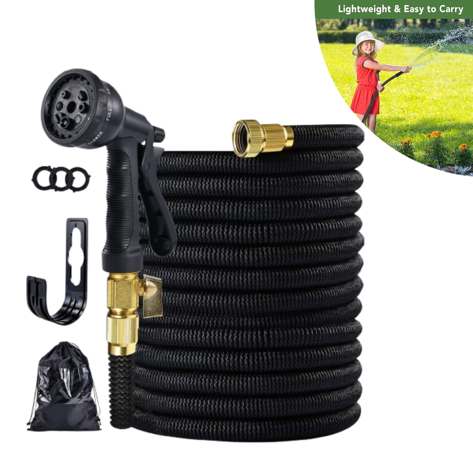 Garden Hose Non-Expanding 25ft, Flexible Garden Hose, Lightweight, Kink ...