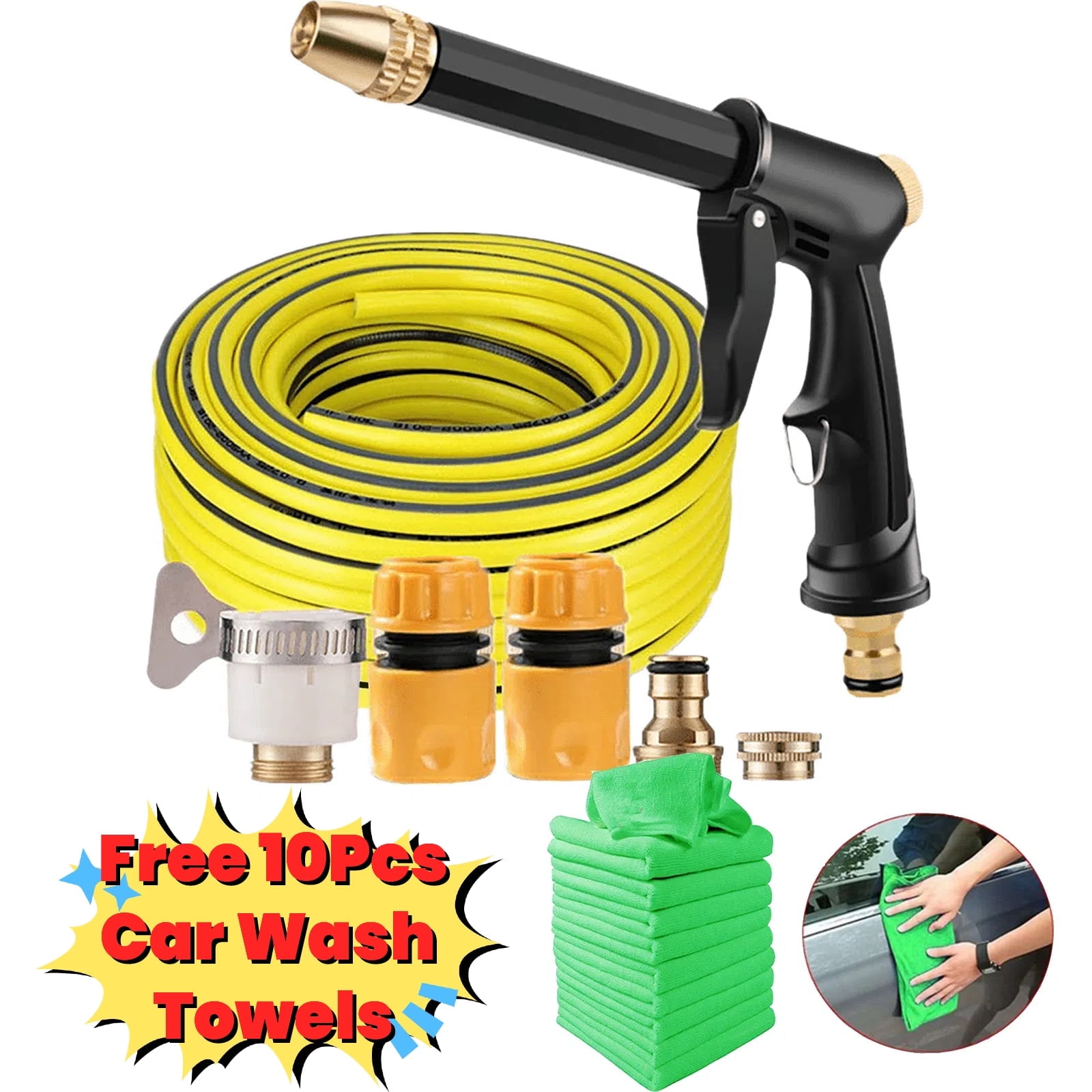 Garden Hose Nozzle with 4 Patterns, High Pressure Washer Gun with 16 ...