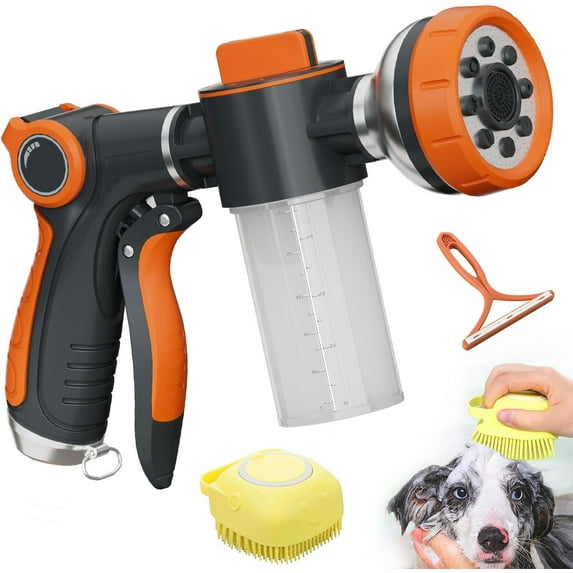 Garden Hose Nozzle,8 Patterns Sprayer High Pressure,Heavy Duty Dog Wash ...