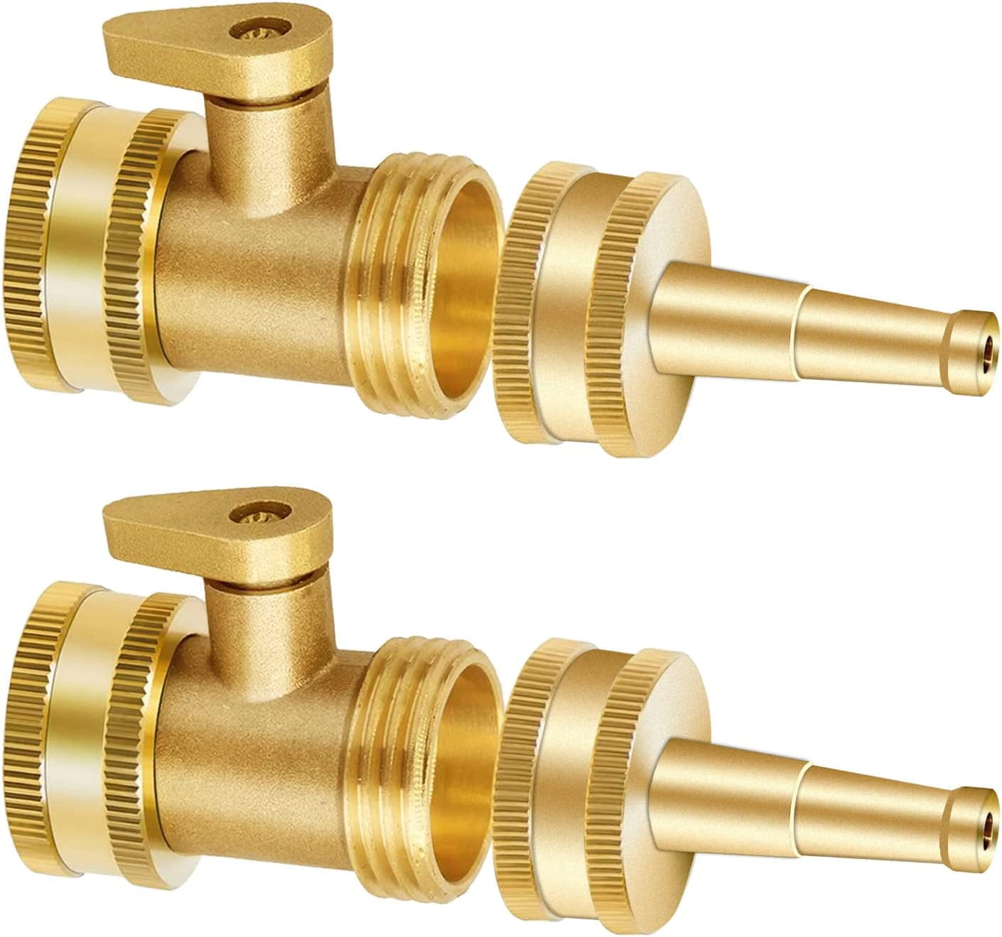 Garden Hose Nozzle Brass Jet High Pressure Water Sprayer with Heavy ...