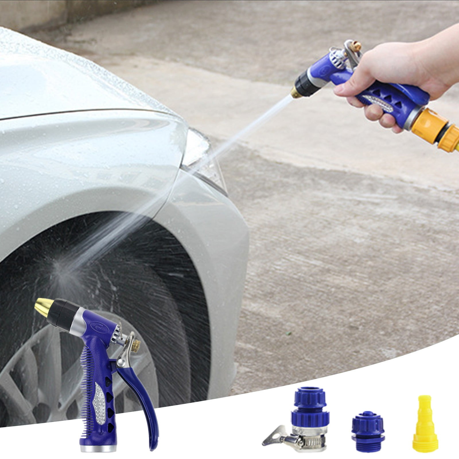 Garden Hose Nozzle | Heavy Duty All-Metal Sprayer for High Pressure ...