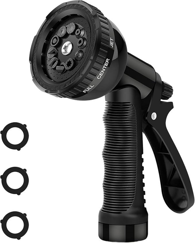 Garden Hose Nozzle, Heavy Duty Water Hose Nozzle with Sprayer 10 ...