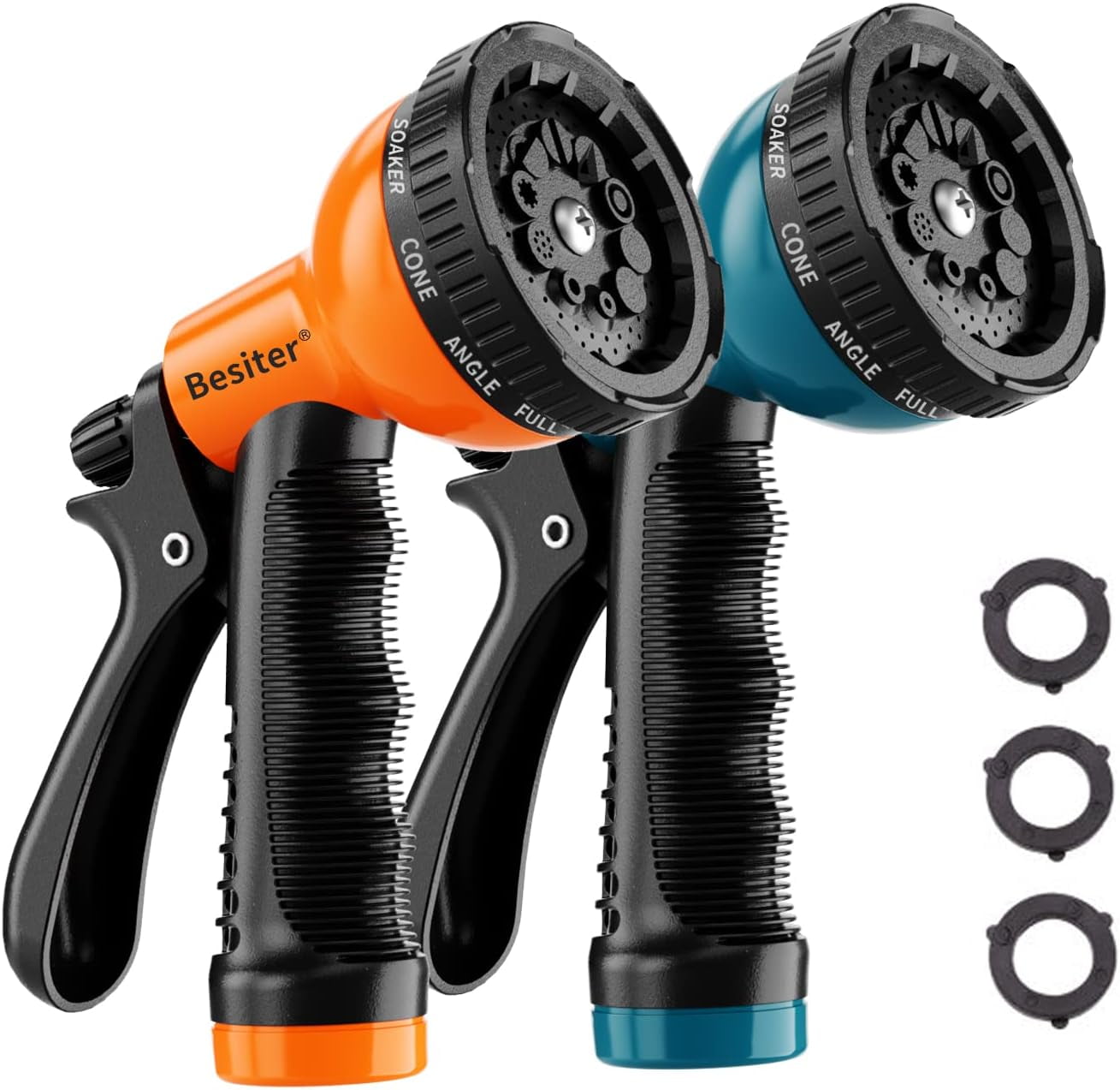 Garden Hose Nozzle Sprayer: 2 Pack 10 Watering Patterns Spray Nozzles ...