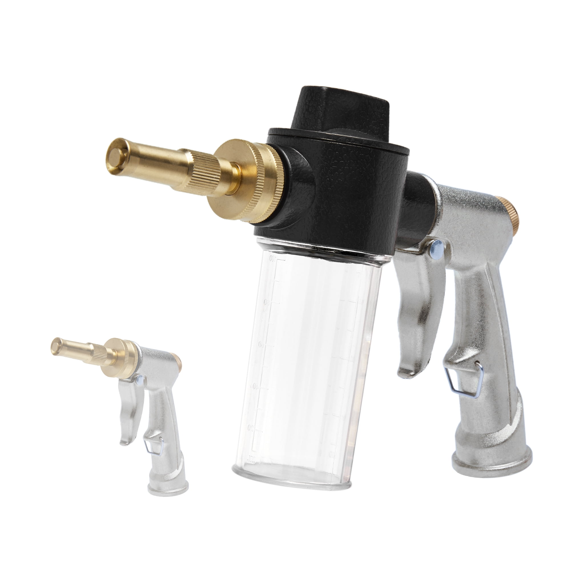 Garden Hose Nozzle Sprayer with 3.5oz Plastic Soap Dispenser Bottle ...