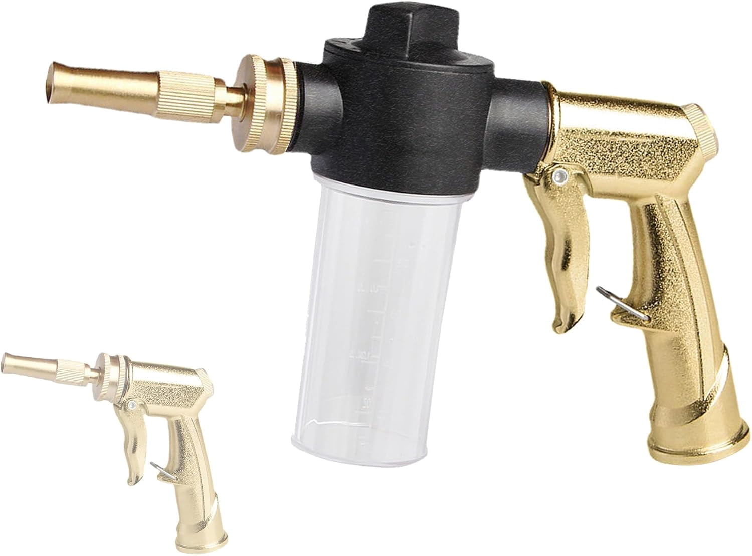Garden Hose Nozzle Sprayer with 3.5oz Plastic Soap Dispenser Bottle ...