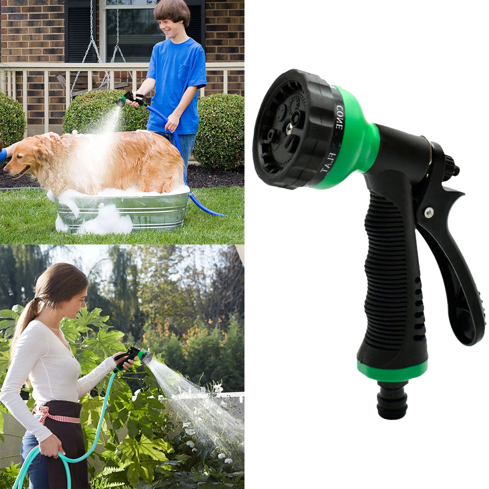 Garden Hose Nozzle Sprayer 8 Adjustable Watering Patterns Non Slip High ...